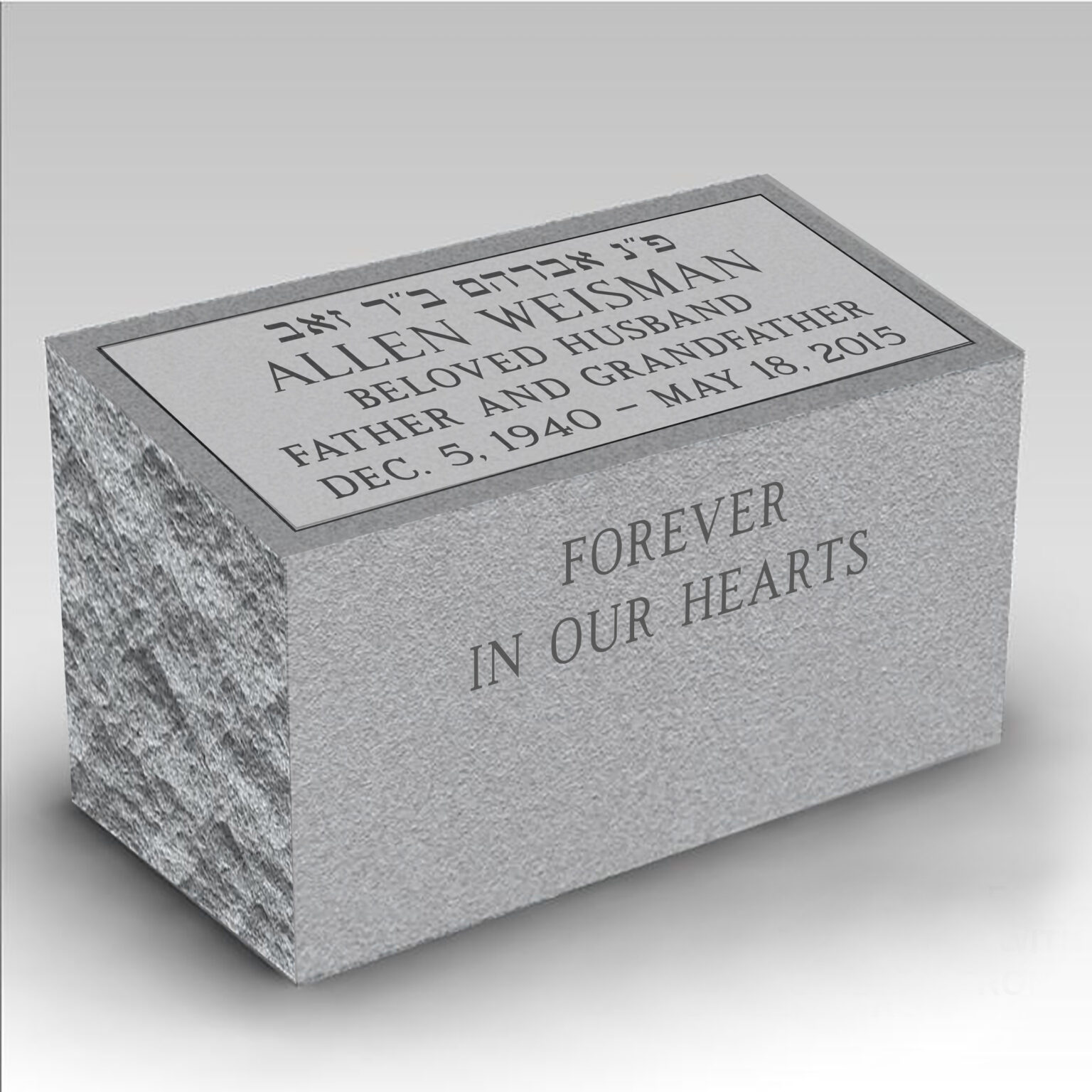 FOOTSTONE – STEELED FRONT – Sprung Monuments